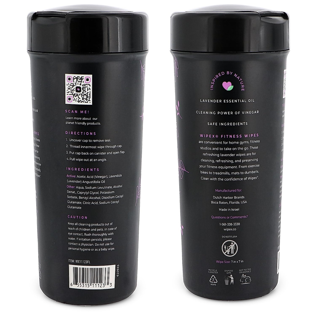 Wipex Natural Gym Fitness Equipment Wipes Variety Pack - Includes Lavender, Watermelon & Lemongrass - 3pk, 225 Wipes