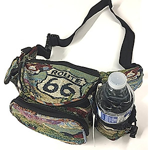 Explorer Large Polyester Waist Fanny Bag Purse Pack Men Women Girl Kids Outdoors Running Climbing Cute Fashion Waterproof Water Bottle Holder (Large/16 x 6 x 4-Inch, Route66)