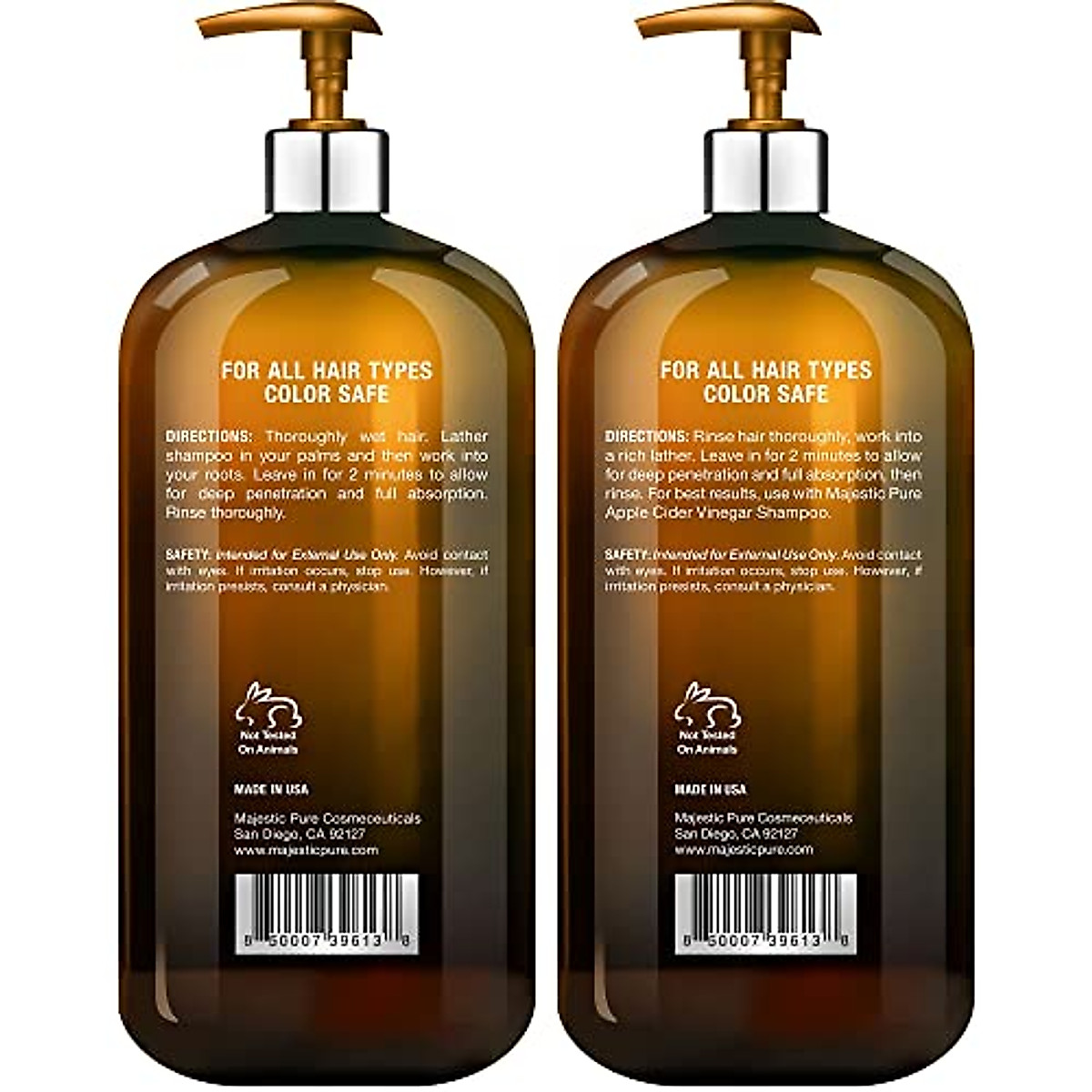 MAJESTIC PURE Apple Cider Vinegar Shampoo and Avocado Coconut Conditioner Set - Restores Shine & Reduces Itchy Scalp, Dandruff & Frizz - Sulfate Free, for All Hair Types, Men and Women - 2 x 16 fl oz