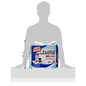 Simple Solution Extra Large Training Puppy Pads - 3 in 1 Attractant - Absorbs Up to & Cups of Liquid - 28x30in - 50 Count