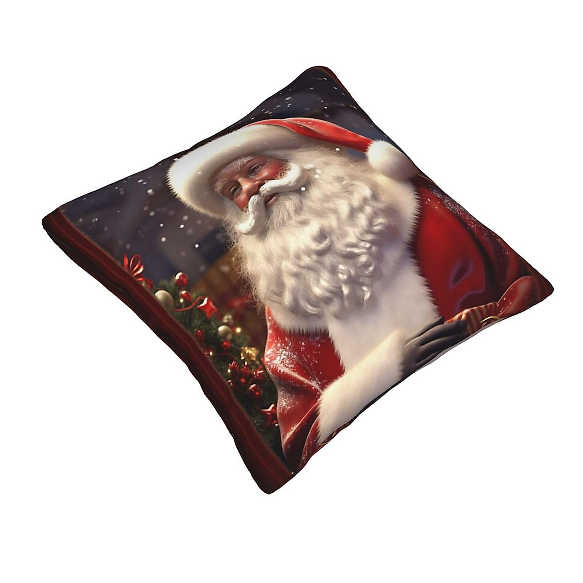 VTCTOASY Santa Claus Print Throw Pillow Covers Fashion Throw Pillow Case Soft Couch Pillows Decorative Square Pillow Covers for Sofa Living Room 20"x20"