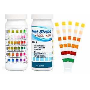 6-in-1 Pool & Spa Test Strips - Ideal for Pools, Hot Tubs and Spas - Easy to Read - 50 Pack