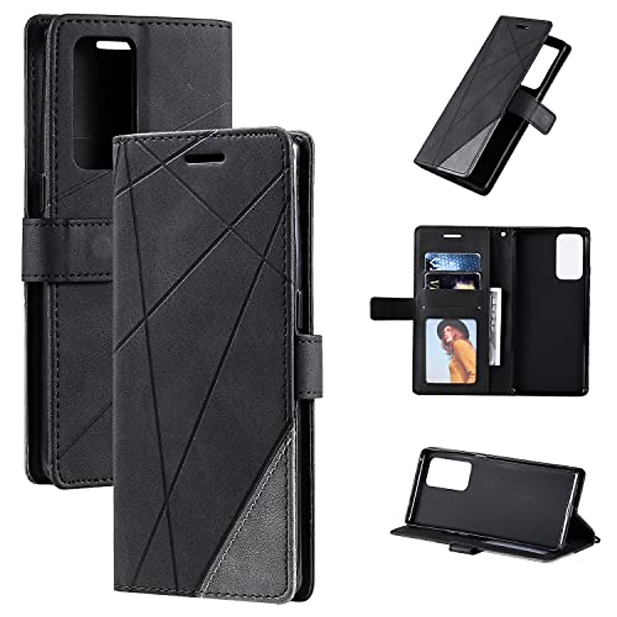 ZHANGUO Mobile Phone Case Bag Wallet Case for Oppo Reno 6 Pro Plus 5G Case, PU Leather Flip Folio Case with Card Holders [Shockproof TPU Inner Shell] Phone Cover, Protective Case Back Cover Case