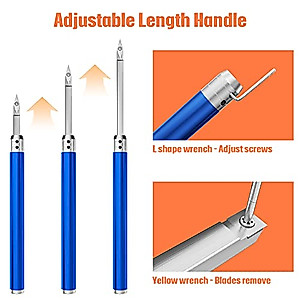 WenCrew Carbide Tipped Wood Turning Tools Set, 2023 Upgrade Carbide Lathe Tools for Woodturning, Lathe Rougher Finisher Swan Neck Hollowing Tools with Extendable Shafts