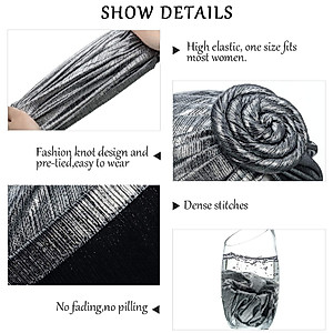 Frienda 4 Pieces Women African Headwraps Turbans Hat Women Pre-Tied Bonnet Turban Knot Beanie Cap Headwrap Hat for Women Favors, 4 Colors