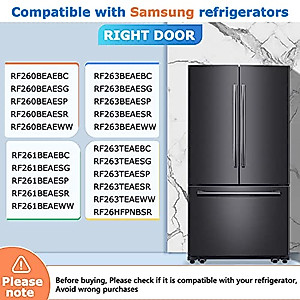 Upgraded DA97-12650A, DA63-06963A, DA63-07104A Door Shelf Basket Bin (Right Side) Compatible with Samsung RF260/RF261/RF263beaesr Refrigerators, Part number: AP5620330, 2692337 with 6 Fridge Magnets