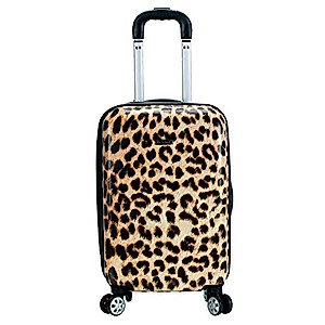 Rockland Safari Hardside Spinner Wheel Luggage, Leopard, 3-Piece Set (20/24/28)