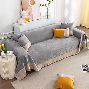 Osunnus 100% Waterproof Sofa Cover for Pets Dogs Non-Slip Leakproof Couch Cover Anti Cat Scratch Slipcover for 2-3 Cushion Sectional L Shaped Sofa Furniture Protector, Gray 79" x 118"