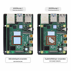 Geekworm for Raspberry Pi 4 Aluminum Case, Heavy Duty Passive Cooling Metal Case/Housing with Heatsink Pillar Compatible with Raspberry Pi 4 Model B Only-Black (P173)