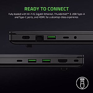 Razer Blade 15 Gaming Laptop: NVIDIA GeForce RTX 3070-11th Gen Intel 8-Core i7 CPU - 15.6" FHD 144Hz - 16GB RAM - 512GB SSD - CNC Aluminum - Chroma RGB Lighting - Thunderbolt 3