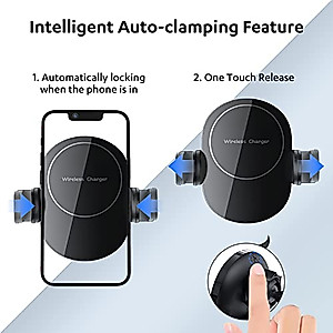 Magnetic Wireless Car Charger, Compatible Magnetic car Mount Charger, Air Vent Phone Holder for iPhone 14/13/13 Pro/13 Pro Max/13 Mini/12/12 Pro/12 Pro Max/12 Mini (Black)