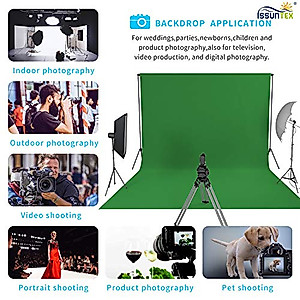 ISSUNTEX 10X20 ft Background Muslin Backdrop, Photo Studio, Collapsible High Density Screen for Video Photography and Television-Green