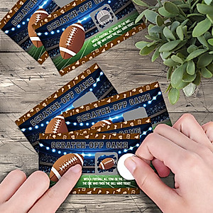 Haizct 50 Pack Football Theme Scratch Off Game, Rugby Football Scratch Card for Baby Shower Birthday Party Lottery Game Group Games, Gifts for Football Lovers, Baby Shower Idea
