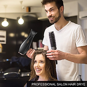 Ionic Hair Dryer with Diffuser, CONFU Professional Salon Blow Dryer with Ac Motor, 2 Concentrator Nozzle Attachments and ALCI Safety Plug, for Women and Men and Home Salon