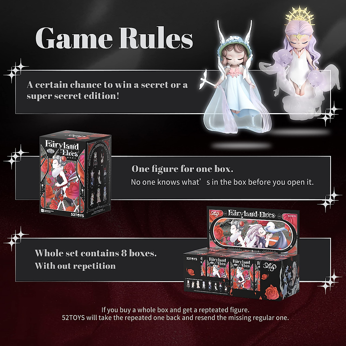 52TOYS Sleep Fairyland Elves 1PC Action Figure Collectible Toy Desktop Decoration 3.3 Inch Gift for Birthday Party Holiday