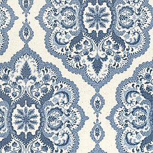 Maples Rugs Vivian Medallion Runner Rug Non Slip Hallway Entry Carpet [Made in USA], 2 x 6, Blue
