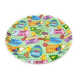 Ja'cor Round Easter Serving Platter 13.5" Large Melamine Platters Trays Reusable Plastic Plates for Parties Entertaining, BPA Free Decorative Easter Eggs Design Kichen Dinnerware