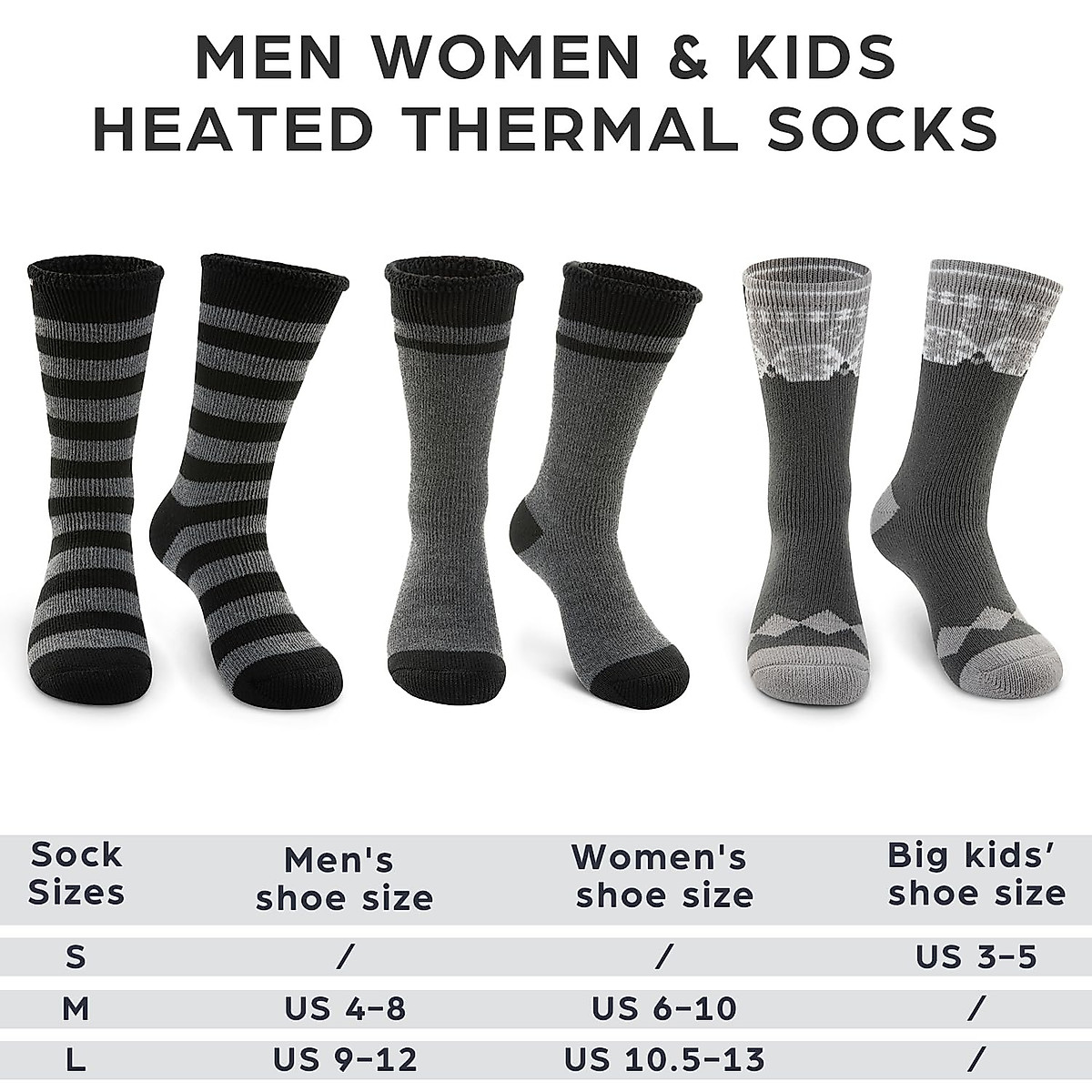 DH Hill Warm Thermal Socks - Warming Winter Socks for Cold Weather - Boot Heated Socks for Hiking Hunting Cycling Athletic Socks