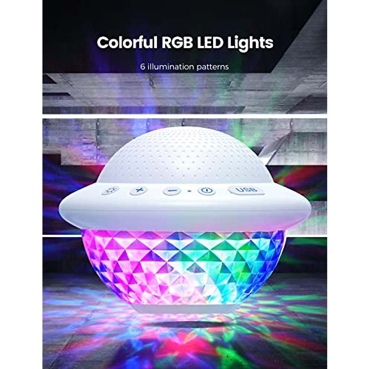 Floating Pool Speakers with Colorful LED Lights, IPX7 Waterproof Hot Tub Bluetooth Speaker, 10W Stereo Loud Sound, Built-in Mic, Portable Wireless Speakers for Shower Bathtub Outdoor Swim,Ideal Gifts