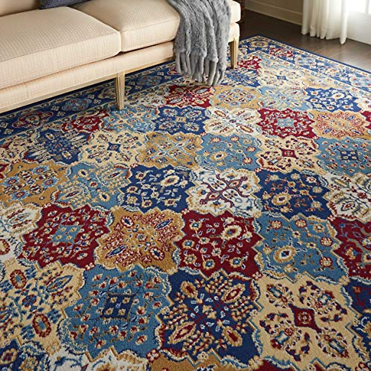 Nourison Grafix Traditional Multicolor 7'10" x 9'10" Area Rug, Easy Cleaning, Non Shedding, Bed Room, Living Room, Dining Room, Kitchen (8x10)