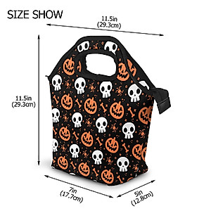 Gocerktr Halloween Bat Flower Thermal Lunch Bag for Women Men Reusable Lunch Box Waterproof Tote Bag Lunch Container Cooler Bag Work/Travel/Picnic…