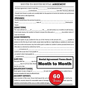 Month to Month Rental Agreement Forms Book: 60 Forms - Month-to-Month Rental Lease Agreement Between Tenant and Landlord