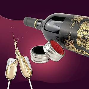 JLTPH Wine Bottle Collars Stainless Steel Red Wine Bottle Collar Alcohol Ring Stop Ring Silver Plated Wine Drip Ring