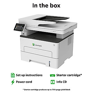 Lexmark MB2236i Multifunction Wireless Monochrome Laser Printer with A 2.8 Inch Color Touch Screen, Standard Two-Sided Printing, Cloud Fax Capability (18M0751)