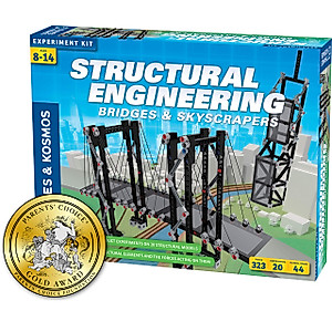 Thames & Kosmos Structural Engineering: Bridges & Skyscrapers | Science & Engineering Kit | Build 20 Models | Learn about Force, Load, Compression, Tension | Parents' Choice Gold Award Winner, Blue