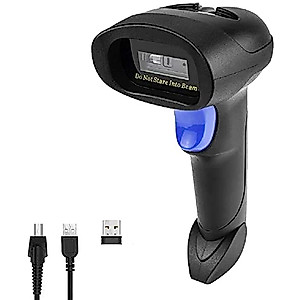 NetumScan Wireless Barcode Scanner with Stand, Portable Automatic Barcode Reader 2-in-1 (2.4G Wireless & USB 2.0 Wired QR Code Scanner for Warehouse POS and Computer (1D)