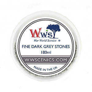WWScenics Fine Dark Gray Modelling Rocks 2mm | 180ml Tub | Wargame Scenery & Basing Material