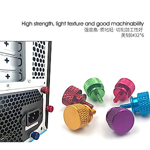 MEETOOT 10PCS 6#-32 Anodized Aluminum Wine Red Hand-Tighten Computer Case Thumb Screws