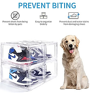 TABINBOX Clear Plastic Shoe Boxes, Stackable Shoe Cases, Clear Sneaker Storage Organizer(4 Pack)