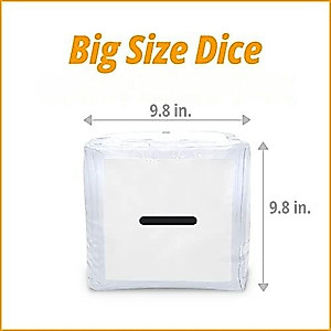 i-Scream Customizable Dice - Giant Dice, 10 Inch Inflatable Dice Jumbo, Easy Storage, Large Pocket, PVC Material, Great for Games, School PE/Classroom Activities, Church Events and Kid's Parties,1pc