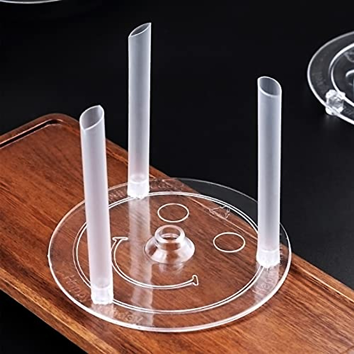 QPEY Cake Sticks Support Rods with Cake Board Drums,White Plastic Cake Separator Plates for Chic Multi-Tiered Cake in the Party,Wedding,Birthday,4PCS Plates with 32 PCS Rods