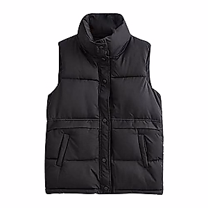 Winter Coats For Women 2023 Trendy, Puffer Vest Coat Warm Hoodie Outwear Casual Coat Faux Zip Up Jacket Pea Coats Womens Plus Size Coats Jackets Black, Waterproof Coats Jacket (XL, Black)