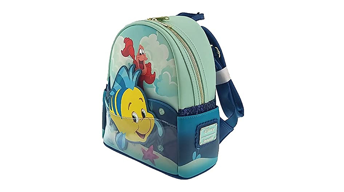 Loungefly Disney Little Mermaid Flounder Sebastian Backpack