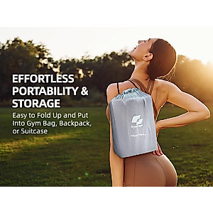 GymCope Foldable Yoga Mat for Travel, 68"x24" Folding Travel Gym Mat for Women Yoga Studio, Packable and Portable Pilates Mat with Storage Bag Easy to Carry, Lightweight Travel Workout Mat, 2mm/4mm