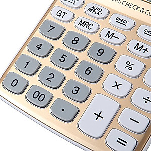 Meichoon Standard Function Desktop Calculator, Solar Battery Dual Power with 12 Digit Large LCD Display Basic Calculating Machine for Office/Home Elegant Design KA05