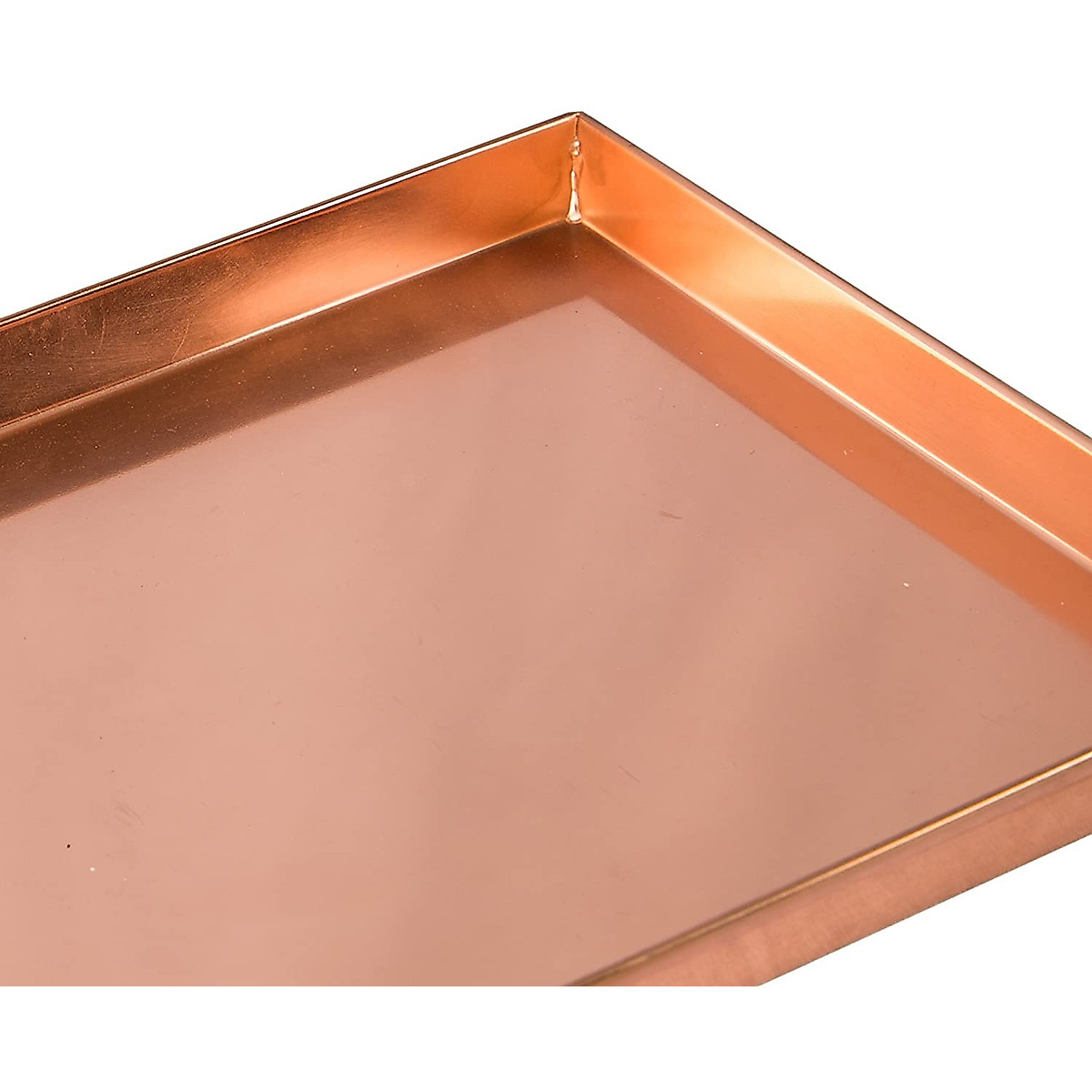 Oakestry 10-in Square Tray Handmade from Stainless Steel with a Copper Plated Finish Multipurpose Tray with Classic and Rustic Look, Copper