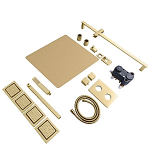 ZLINE Autograph Edition Crystal Bay Thermostatic Shower System with Body Jets in Champagne Bronze (CBY-SHS-T3-CB)