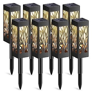 KOOPER Solar Pathway Lights Outdoor 8 Pack, Upgraded Solar Panel Waterproof Auto ON/Off Solar Garden Lights, LED Bright Landscape Outdoor Solar Lights Decorative for Garden, Yard, Patio, Walkway