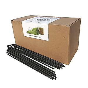 MTB 200 Pack 8x1 inch 11GA(0.12inch) Sod Staples Garden Pins Netting Stakes Ground Spikes Landscape Cover Pegs Carbon Steel Black