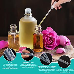 moveland 120PCS 5ML Plastic Transfer Pipettes, Disposable Graduated Pipettes, Clear Dropper for Essential Oils, Water Testing, Lab, DIY Art