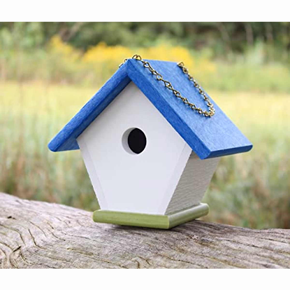 HomePro Garden Hanging Wren House: Brilliant Blue and Green Poly Lumber Bird House