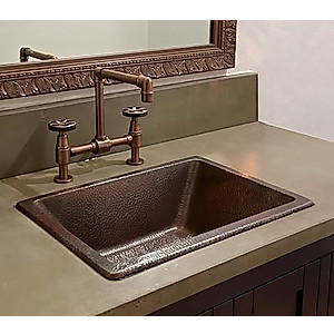 Hawking Copper 17" Rectangular Dual Flex Bath Sink with Care Kit