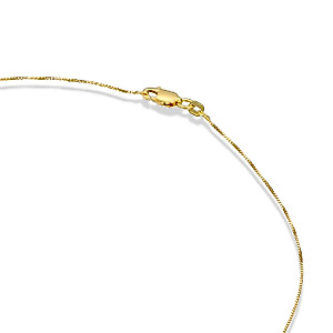 PAVOI Italian Solid 925 Sterling Silver, 22K Gold Plated, 0.6mmItalian Diamond-Cut Square Box Chain Necklace for Men and Women, MADE IN ITALY (18, Yellow Gold)