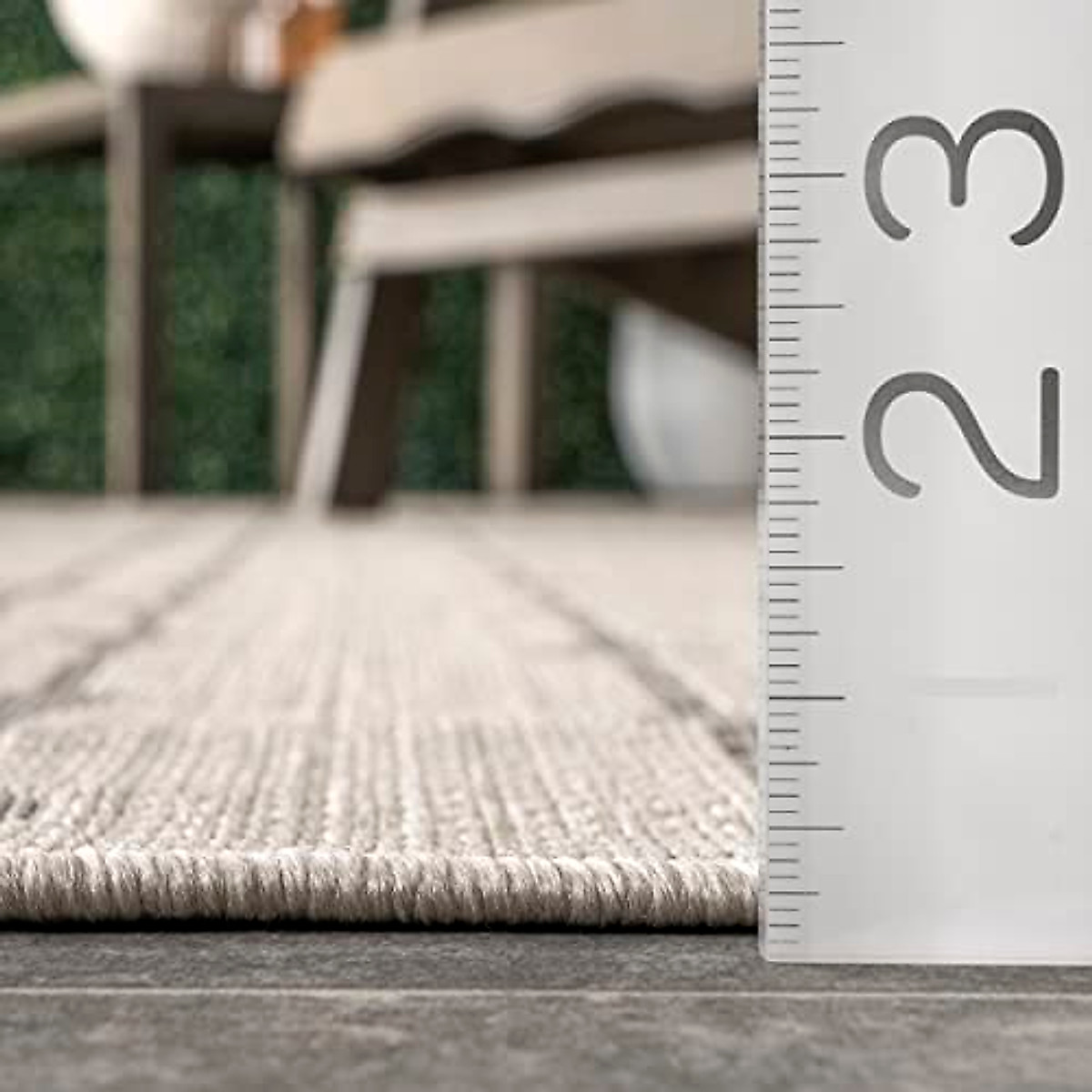 nuLOOM Kiernan Vertical Teardrop Stripe Indoor/Outdoor Area Rug, 8' x 10', Grey