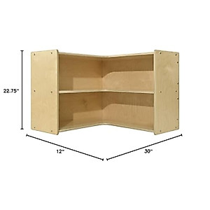 Contender Bookshelf with Storage Compartment, 2 Corner Display Shelves Unit, Kids Toys, Organizer for Playroom, Home School, GREENGUARD Gold Certified