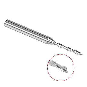 uxcell 5PCS 1/8" Shank 1.5mm x 12mm Carbide End Mill CNC Router Bits 2 Flute Milling Bit for Acrylic PVC MDF Wood